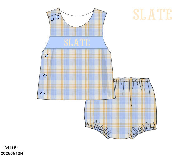Name Smock Fall Plaid Boy Diaper Set – Chick and Chap